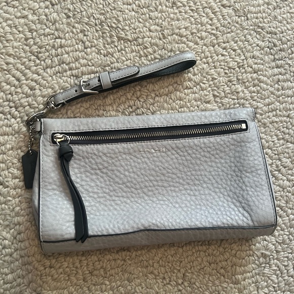 Coach | Bags | Coach Wristlet Light Grey | Poshmark